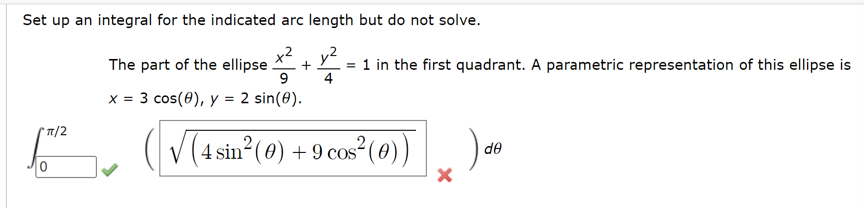 Solved Set up an integral for the indicated arc length but | Chegg.com