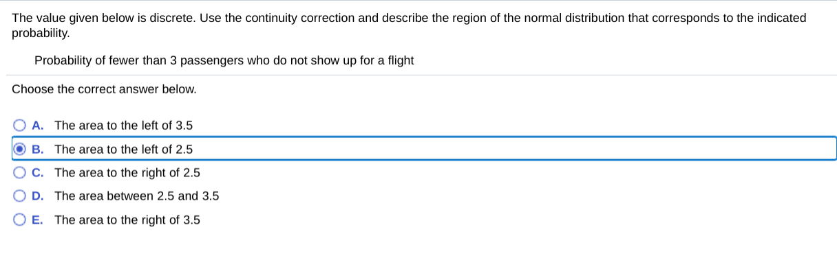 Solved The value given below is discrete. Use the continuity | Chegg.com