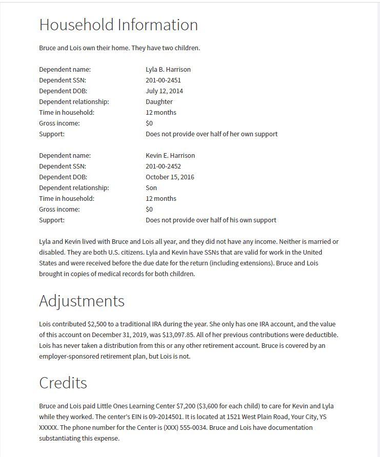 Taxpayer Information Taxpayer name: Taxpayer SSN: | Chegg.com