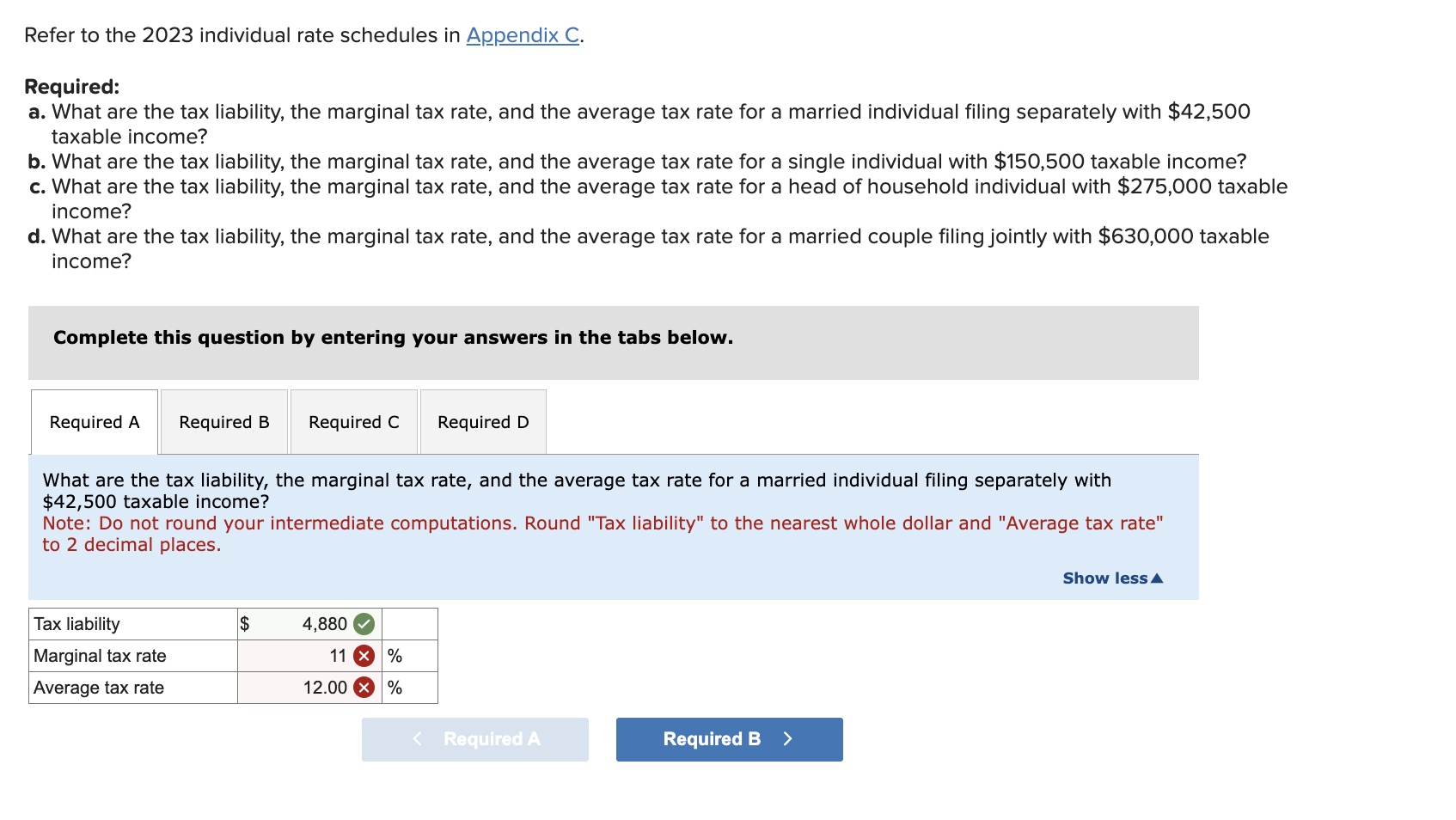 Solved Refer to the 2023 individual rate schedules in | Chegg.com