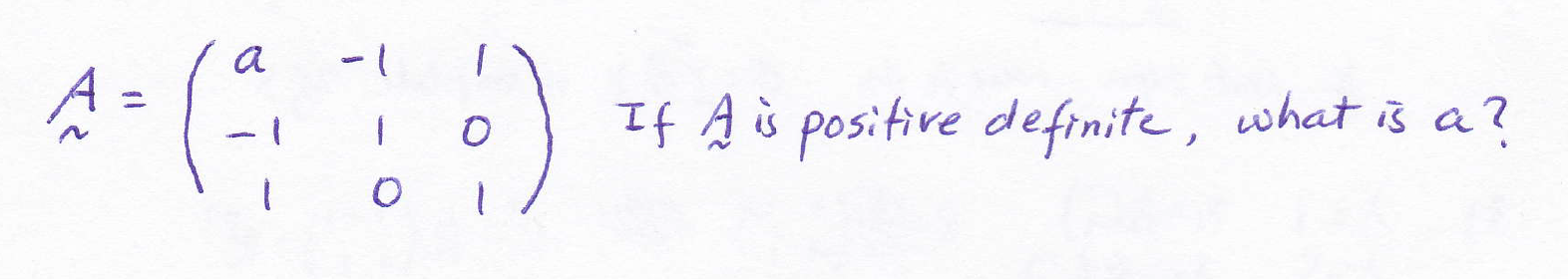 Solved 4:47) If Ą is positive definite, what is a? | Chegg.com