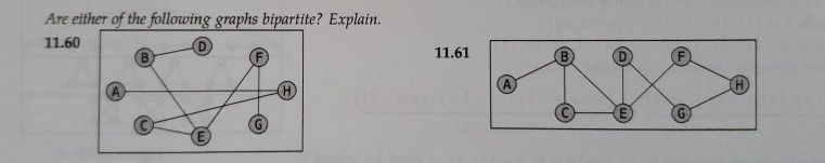 Solved Are either of the following graphs bipartite? | Chegg.com