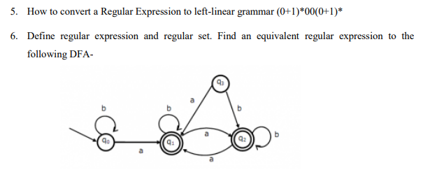 Solved 5. How to convert a Regular Expression to left-linear | Chegg.com