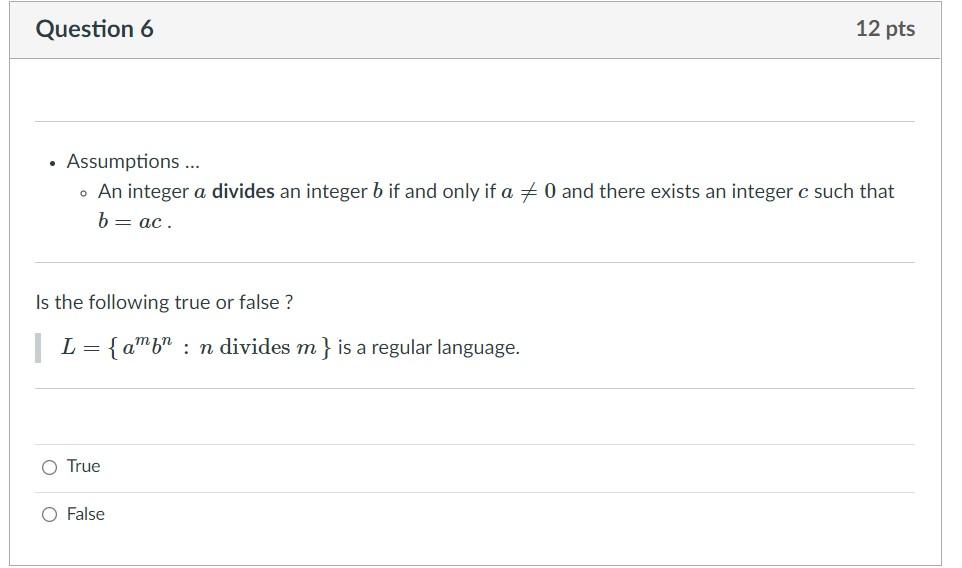 Solved Assumptions An Integer A Divides An Integer B 