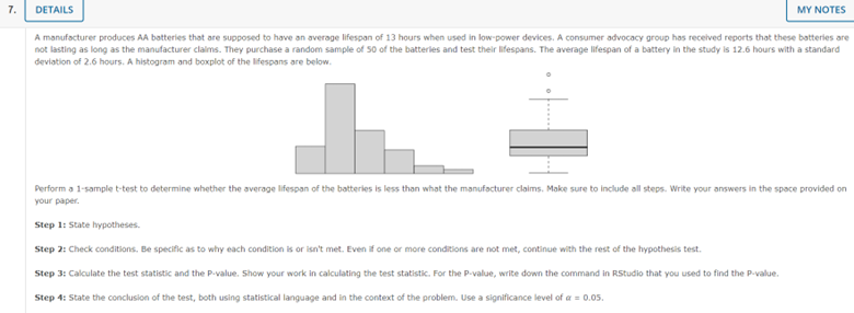 Solved deviation of 2.6 hours. A histogram and boxplot of | Chegg.com