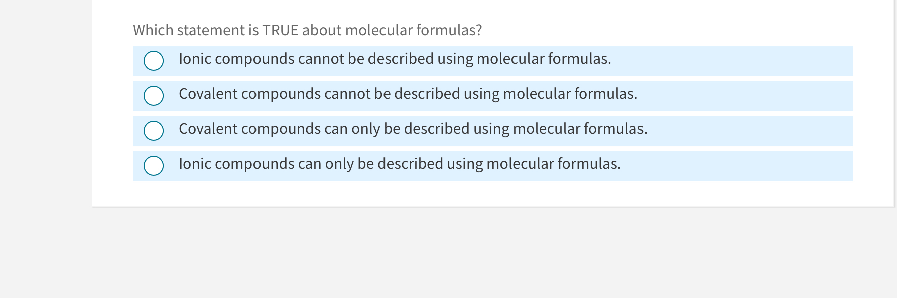 Solved Which statement is TRUE about molecular | Chegg.com