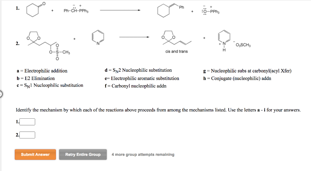 Solved Identify the mechanism by which each of the reactions | Chegg.com