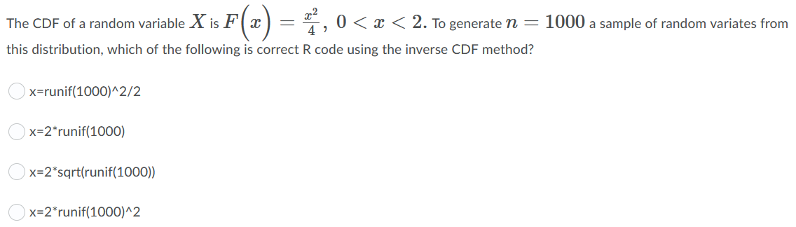 Solved The Cdf Of A Random Variable X Is Fx 4 This 