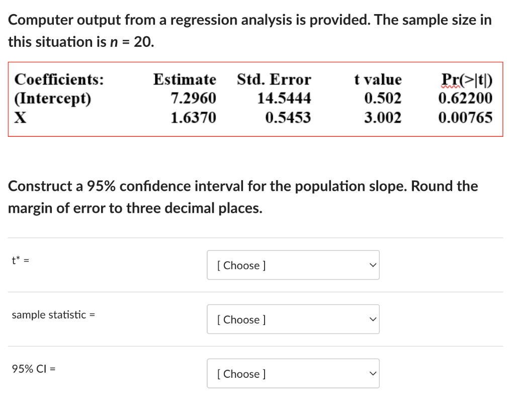 Solved Computer output from a regression analysis is | Chegg.com