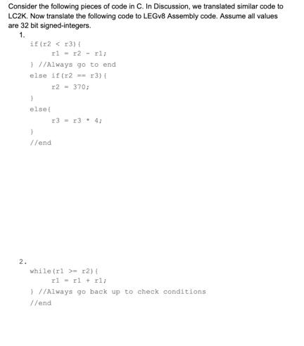 Solved Consider the following pieces of code in C. In | Chegg.com