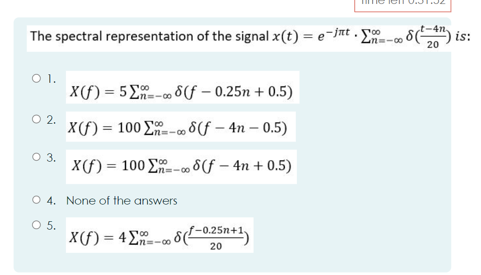 Solved The spectral representation of the signal | Chegg.com
