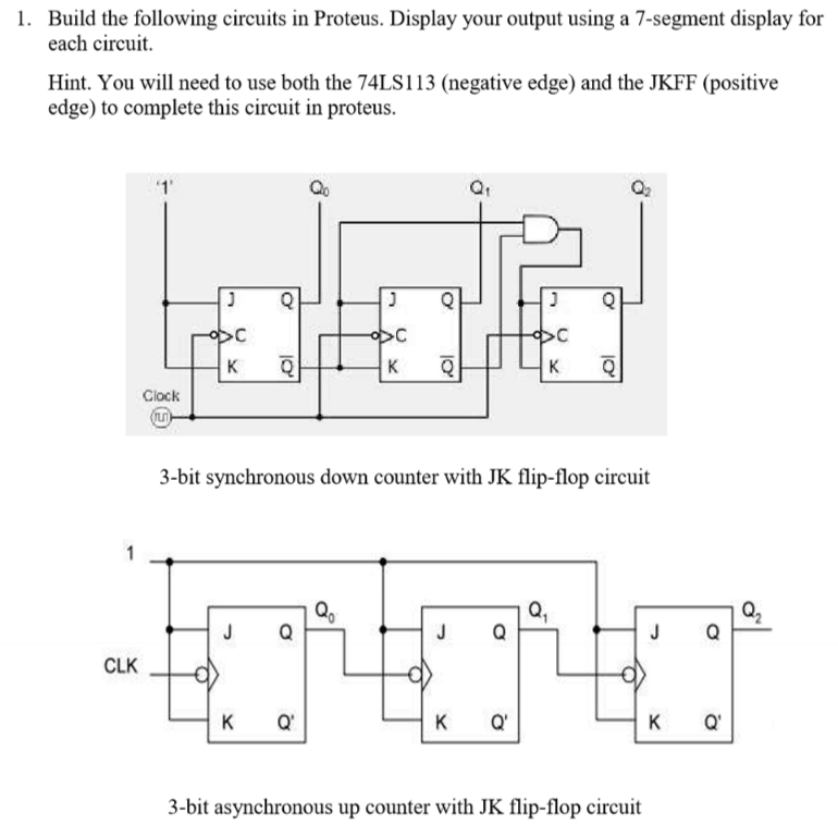 1. Build the following circuits in Proteus. Display | Chegg.com