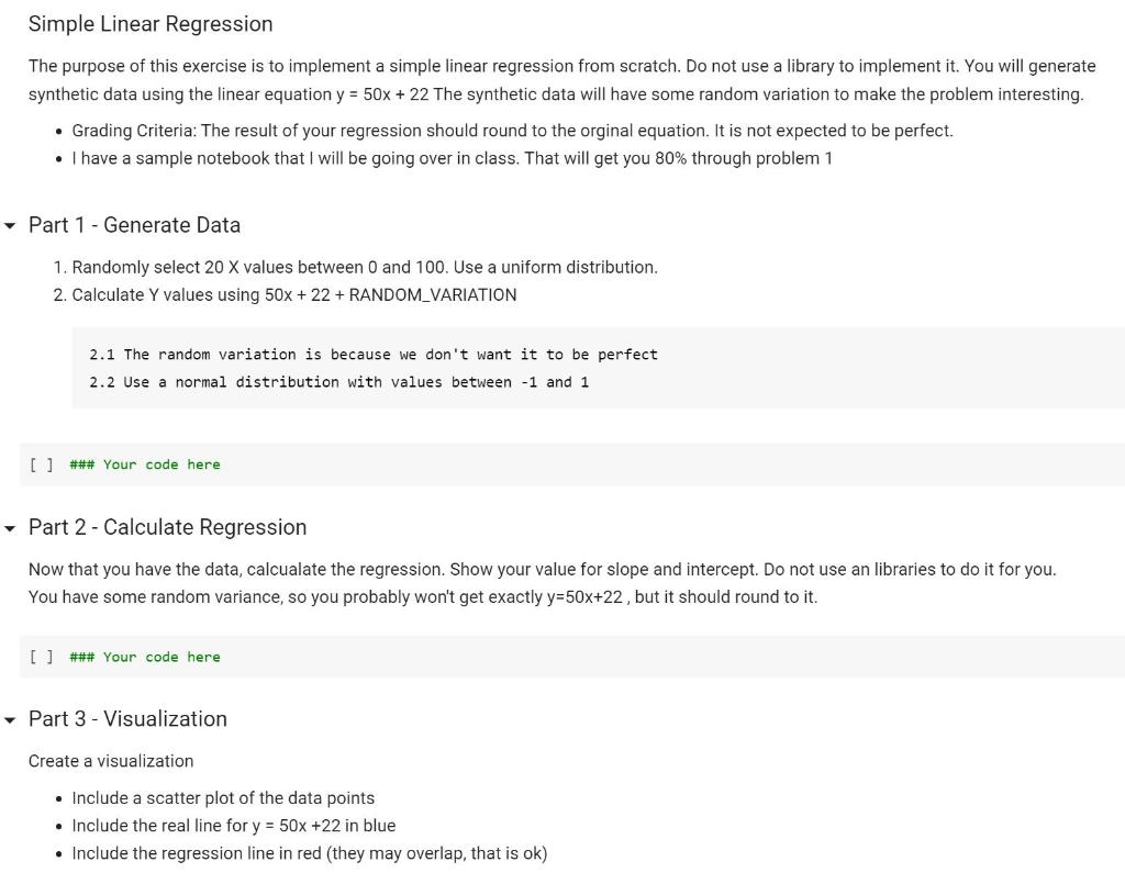 Solved Simple Linear Regression The purpose of this exercise | Chegg.com