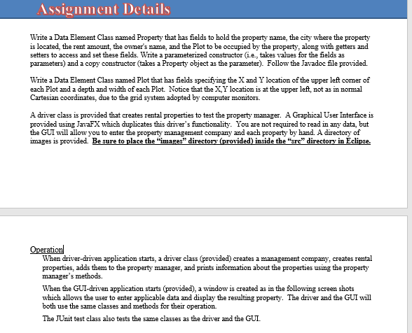 Data Manager class - ManagementCompany.java This | Chegg.com