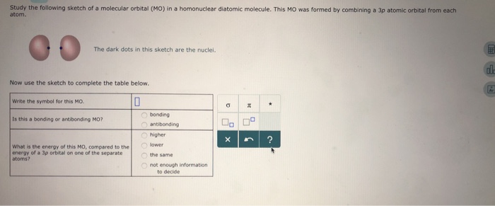 Solved Study the following sketch of a molecular orbital | Chegg.com Solved Study the following sketch of a molecular orbital | Chegg.com