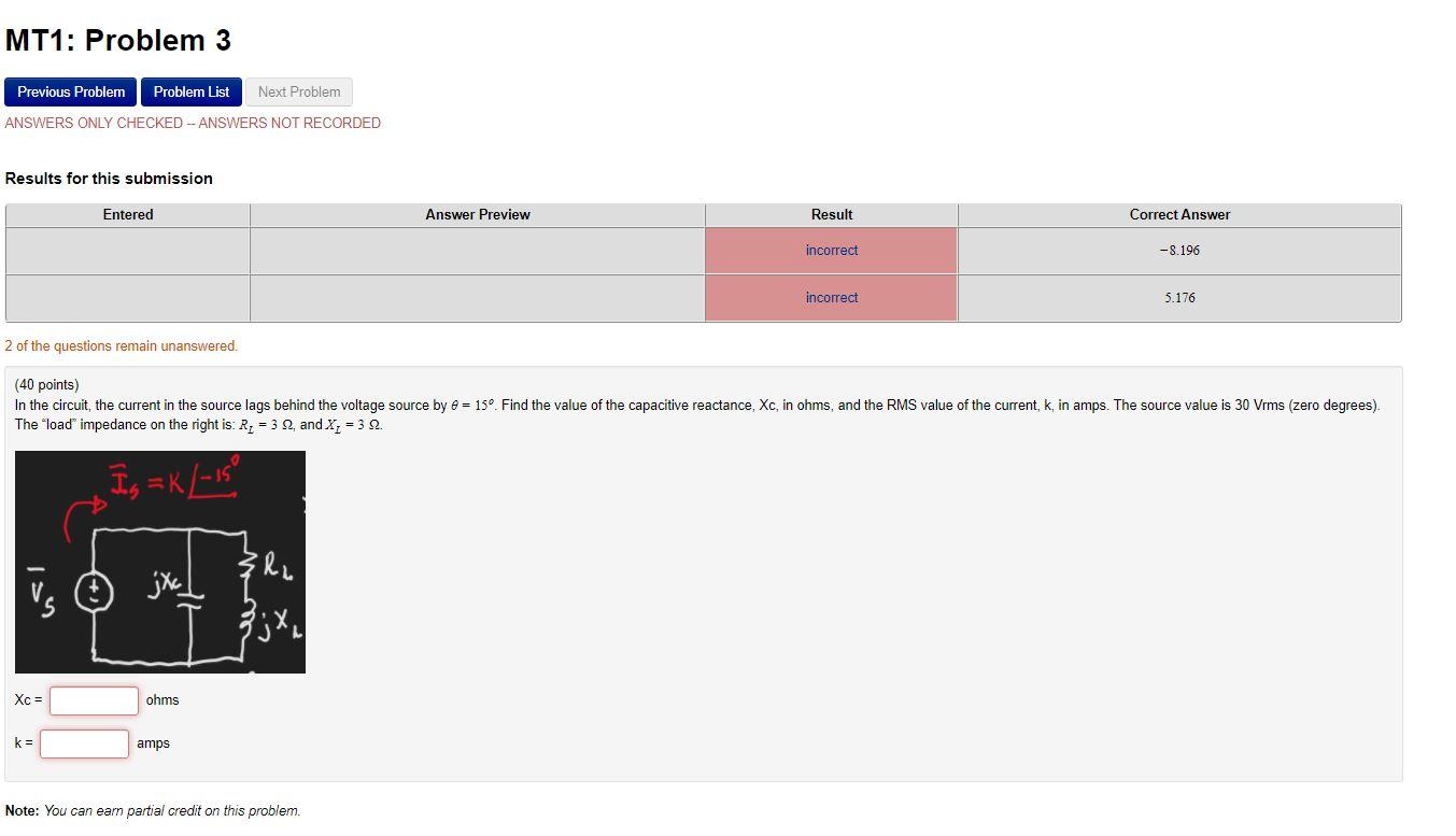 Solved MT1: Problem 3 Previous Problem Problem List Next | Chegg.com