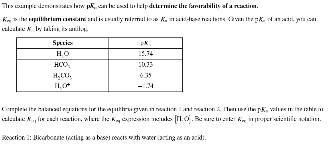 Solved This example demonstrates how pKcan be used to help | Chegg.com