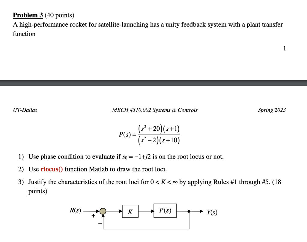 Solved Problem 3 (40 points) A high-performance rocket for | Chegg.com