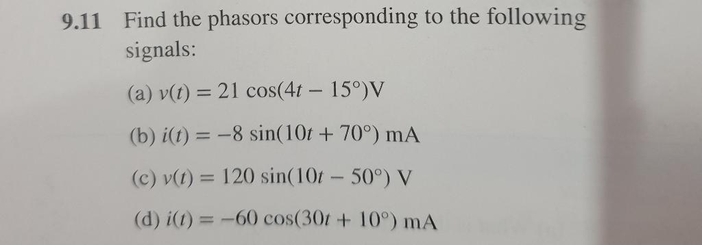 Solved 9.20 A linear network has a current input 7.5 cos(10t | Chegg.com