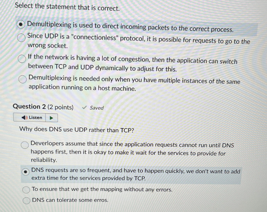 Solved Select the statement that is correct. Demultiplexing | Chegg.com