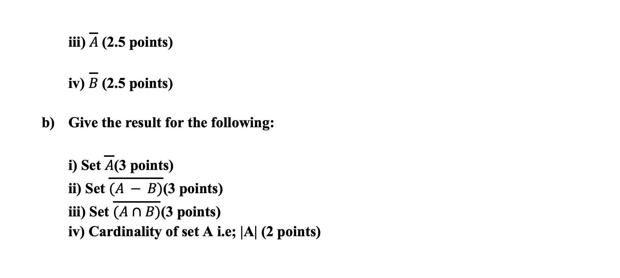 Solved For the following (a) and (b), Let the universal set | Chegg.com