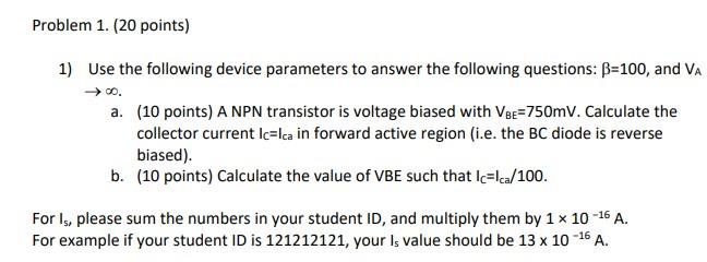 Solved Problem 1. (20 points) 1) Use the following device | Chegg.com