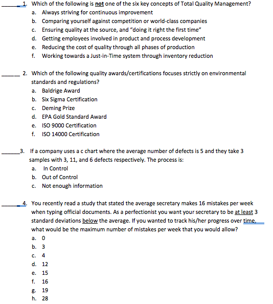 Solved 1. Which of the following is not one of the six key | Chegg.com
