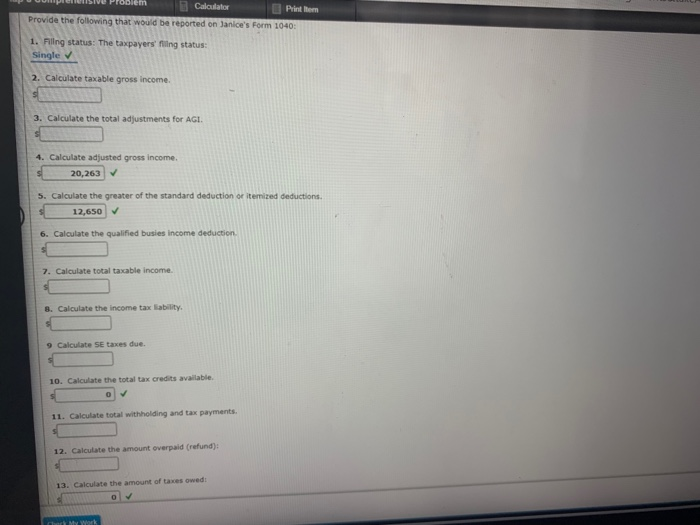 Solved hap 8 Comprehensive Problem Print Item Calculator | Chegg.com