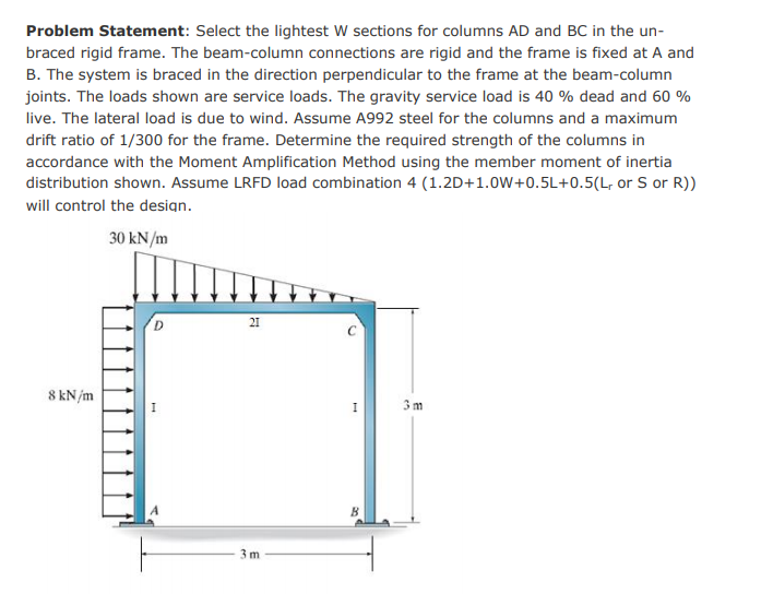 Solved Problem Statement: Select the lightest w sections for | Chegg.com