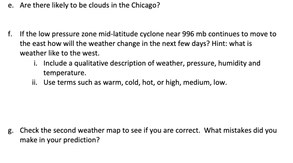 Solved 1. Below are two recent weather maps taken from the | Chegg.com