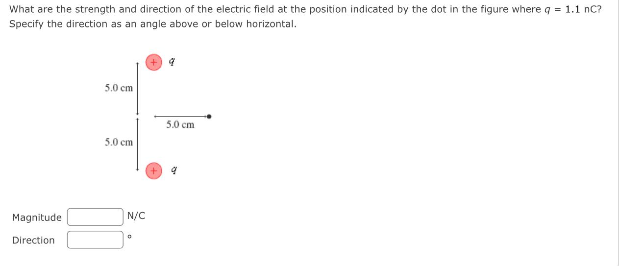 Solved What are the strength and direction of the electric | Chegg.com