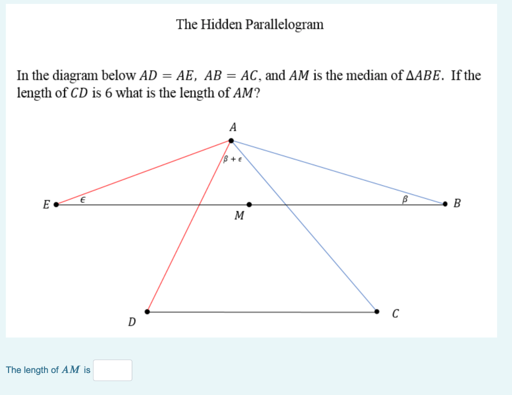 Solved The Hidden Parallelogram In the diagram below AD = | Chegg.com