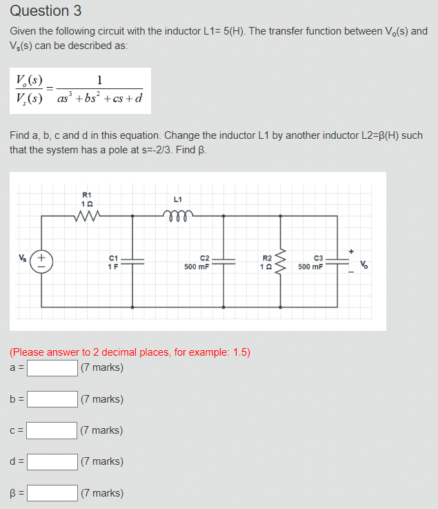 Solved Given the following circuit with the inductor | Chegg.com