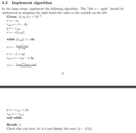 Solved 3.1 Set up linear system 1. Create an N * N matrix M. | Chegg.com