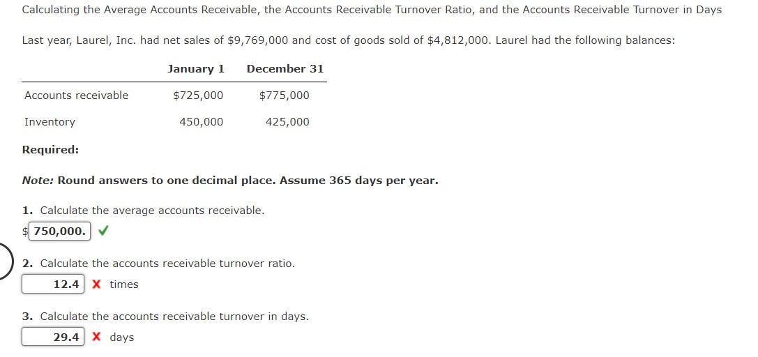 Solved Calculating the Average Accounts Receivable, the | Chegg.com Solved Calculating the Average Accounts Receivable, the | Chegg.com