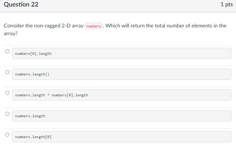 Solved Consider The Non Ragged 2 D Array Which Will Return