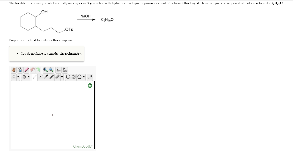 Solved The tosylate of a primary alcohol normally undergoes | Chegg.com