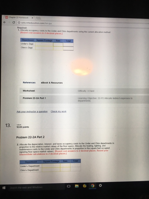 Solved Problem 22-2A Allocation of building occupancy costs | Chegg.com