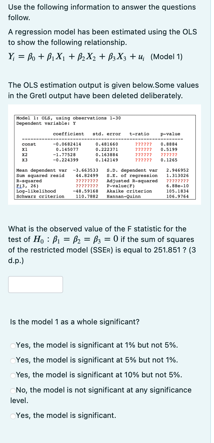 Use the following information to answer the questions | Chegg.com