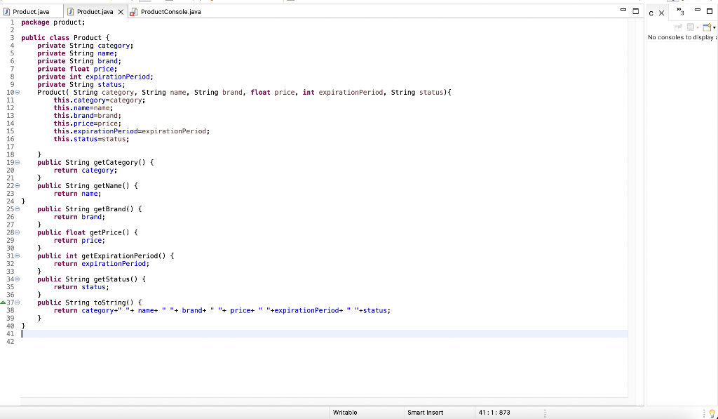 Solved I am working on a product management system in Java | Chegg.com