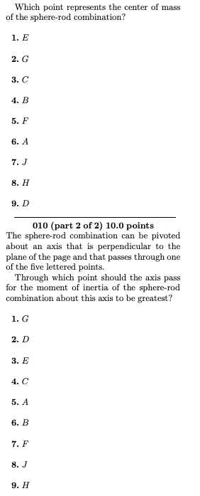 Solved 009 (part 1 of 2) 10.0 points Two objects of masses | Chegg.com
