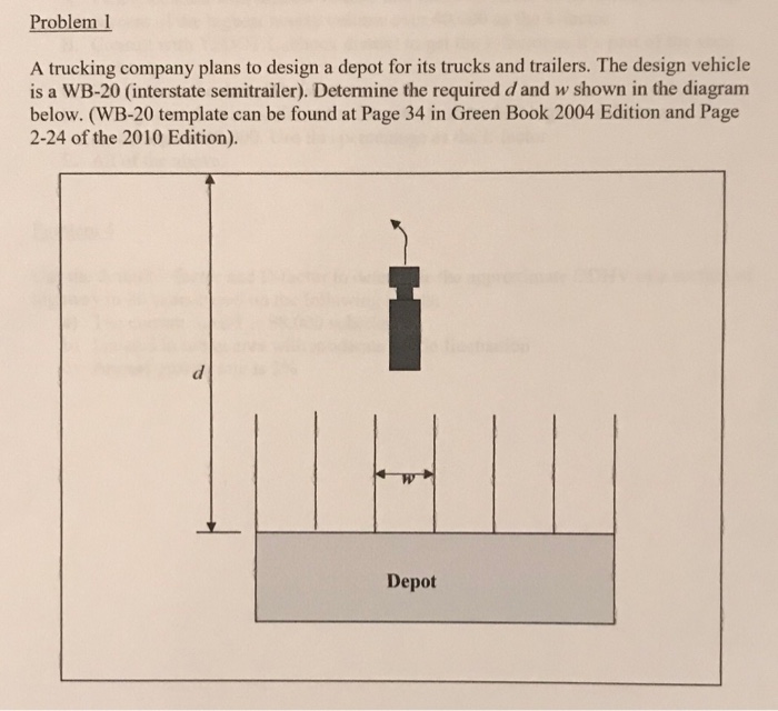 Problem 1 A trucking company plans to design a depot | Chegg.com