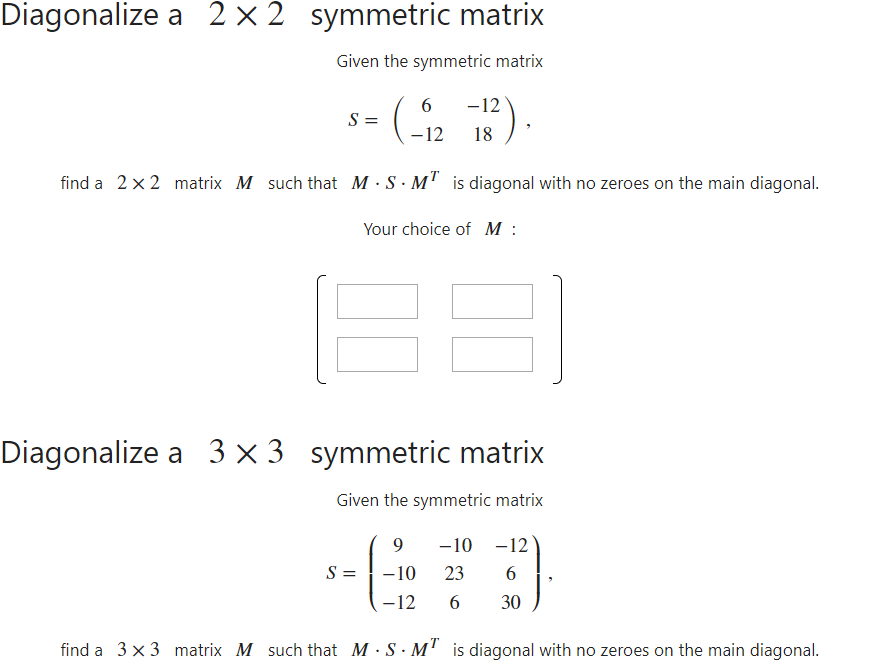 Solved Diagonalize a 2 x 2 symmetric matrix Given the | Chegg.com