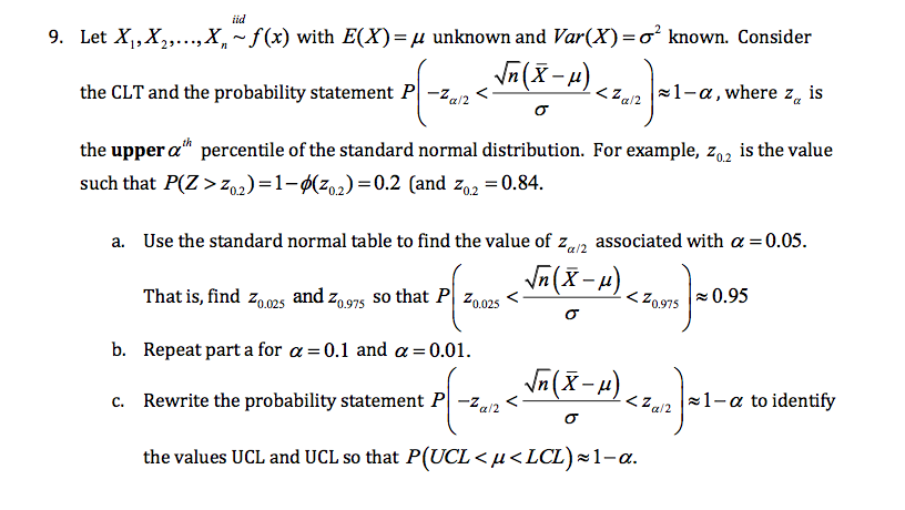 Solved tid Let X, X,, the CLT and the probability statement | Chegg.com