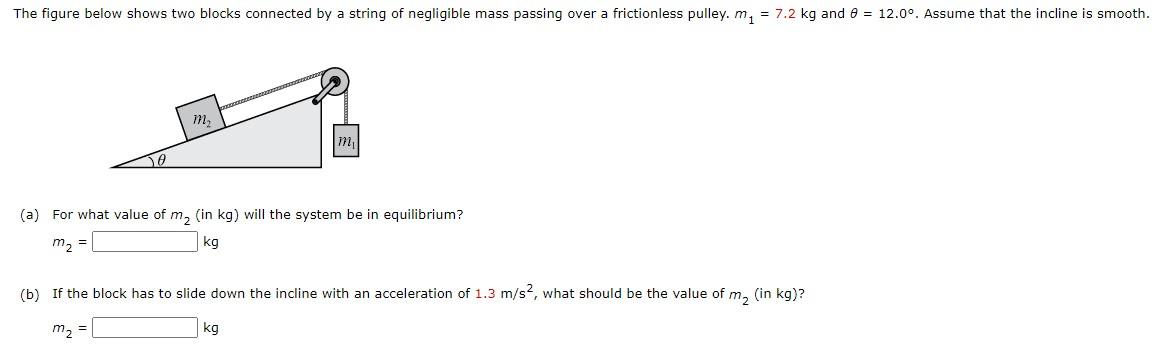 Solved The figure below shows two blocks connected by a | Chegg.com
