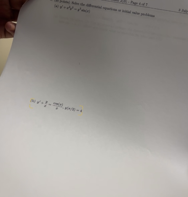 Solved y′+xy=xcos(x),y(π/2)=4 | Chegg.com