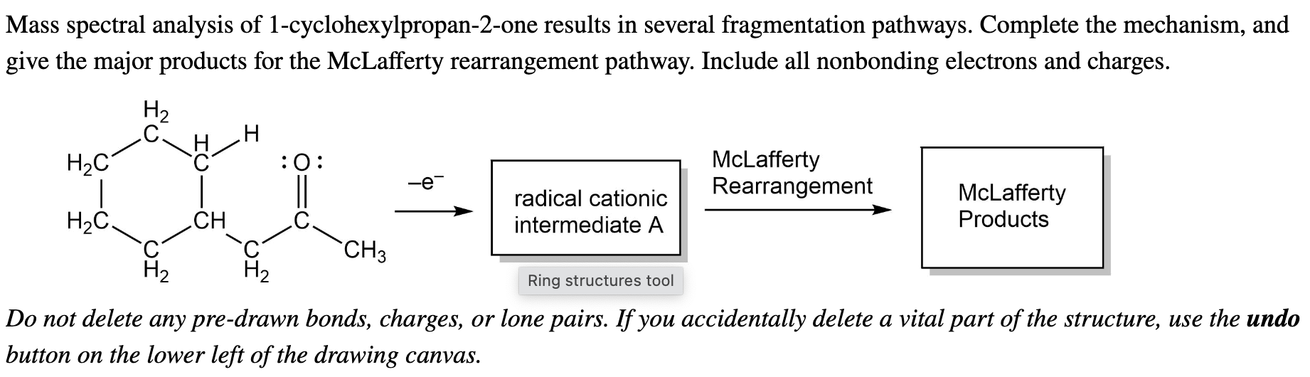 Solved Mass spectral analysis of 1-cyclohexylpropan-2-one | Chegg.com
