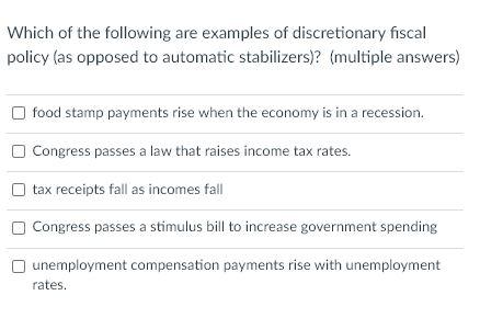 Solved Which of the following are examples of discretionary | Chegg.com