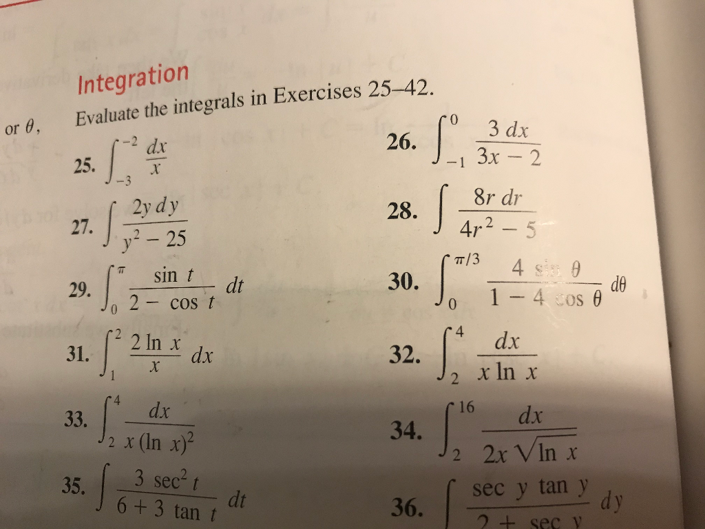Solved Integration Evaluate the integrals in Exercises | Chegg.com