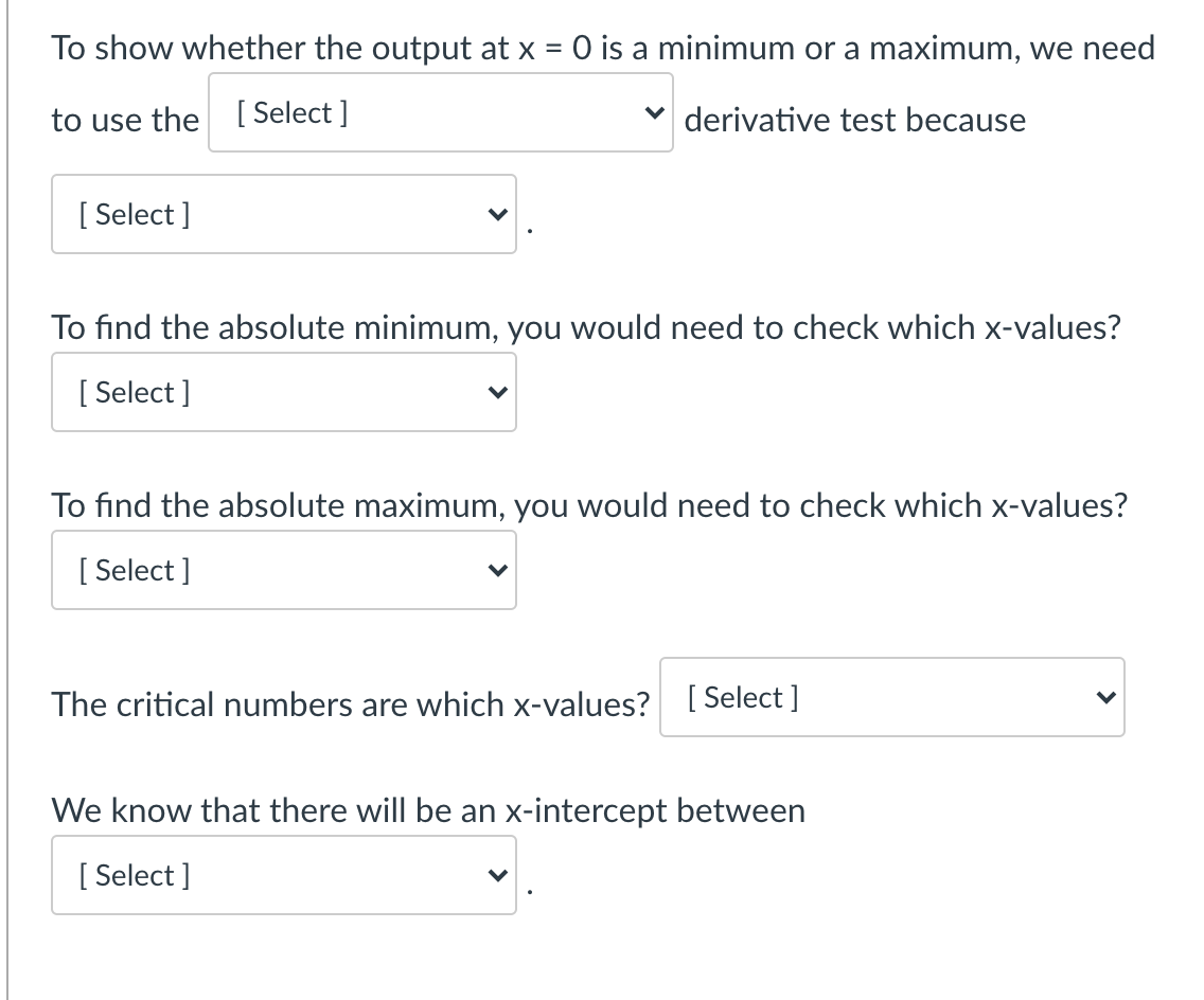 Solved Options for all the drag down menu for above is none | Chegg.com